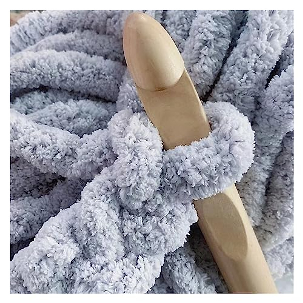 1pcs 250g/ball Soft Thick Line Chunky Chenille Wool Yarn Velvet Yarn Hand Knitting Crochet Yarn for DIY Blanket Cushion Giant Yarn (Color : 13-hui)