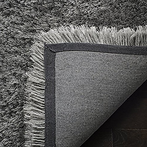 SAFAVIEH Luxe Shag Collection 8' x 10' Grey SGX160C Handmade Glam 3.2-inch Extra Thick Area Rug