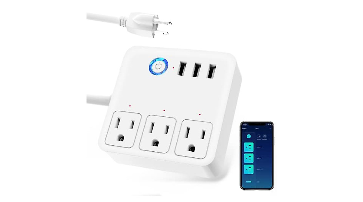 GHome Smart Power Strip: WiFi Smart Outlets, USB & Surge Protection