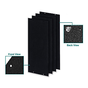 Whirlpool 817800 Genuine Charcoal Pre-Filter - Whishield Anti-Microbial Activated - Replacement Fit Air Purifier Portable Tower WPT80, Large - 4 Pack