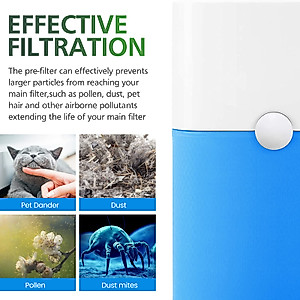 isinlive 4 Pack Replacement Washable Pre-Filters Compatible with Blueair Blue Pure 211+ Air Purifier, Removes Pollen, Dust, Pet Dander and Other Airborne Particles（Blue, Grey, Green, Purple)