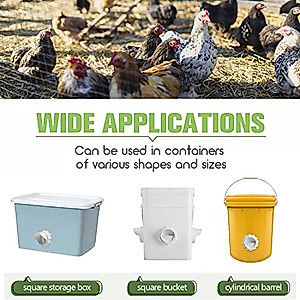DIY Chicken Feeder No Waste 4 Ports-1 Hole Saw, Rain Proof Poultry Feeder Gravity Feed Kit for Buckets Barrels Bins and Troughs……