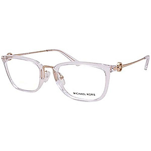Michael Kors MK 4054 3105 Crystal Clear Eyeglasses Frame w/Demo lens-52mm, 52/20/140