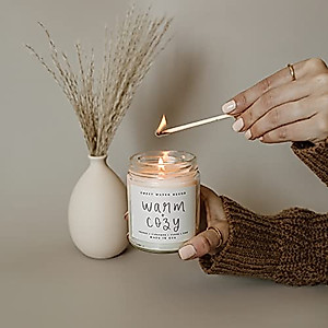 Sweet Water Decor Warm and Cozy Candle | Pine, Orange, Cinnamon, and Fir Winter Scented Soy Candles for Home | 9oz Clear Jar, 40 Hour Burn Time, Made in the USA
