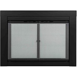 Pleasant Hearth AN-1010 Alpine Fireplace Glass Door, Black, Small