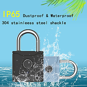 Fingerprint Padlock, Bluetooth Lock, Mobile APP, Smart Padlock , Water Resistant, USB Rechargeable,Suitable for Gym ,Outdoor,Warehouse, Sports,Suitcase, Bike, School, Fence and Storage