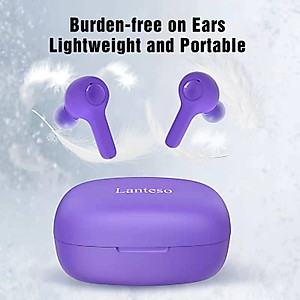Wireless Earbuds,Bluetooth Earphones Stereo Earphone Bluetooth in-Ear Earphones with Built-in Mic for Smart Phones (Purple)