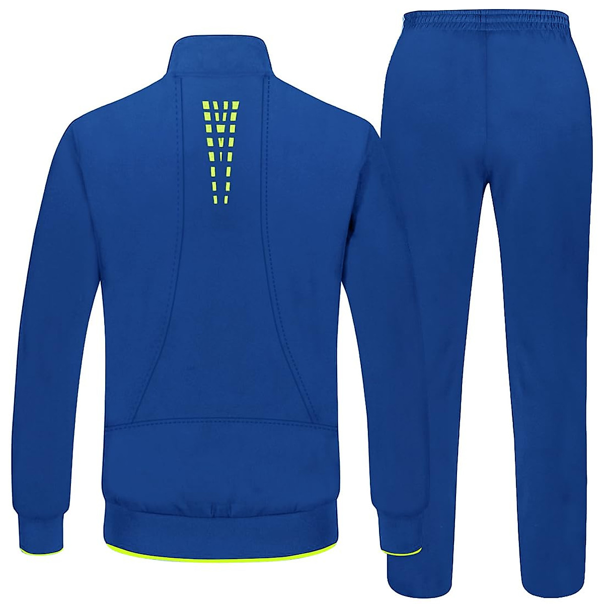 TBMPOY Men's Tracksuits Sweatsuits for Men Set Track Suits 2 Piece Casual Athletic Jogging Warm Up Full Zip Sweat Suits Royal Blue/Green XL