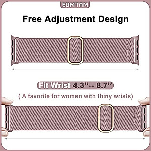 EOMTAM 5 Pack Stretchy Nylon Compatible for Apple Watch Band 38mm 40mm 41mm 42mm 44mm 45mm Women Men,Elastic Cloth Sport Wristbands Solo Loop for iWatch Series 8 7 6 SE 5 4 3(38,Green)