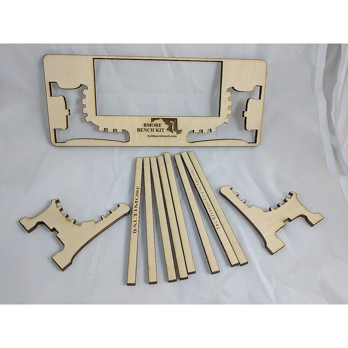 Baltimore Bench Kit Miniature Replica Wood Craft Desk Display