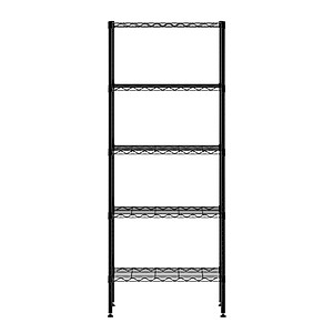 Furinno Wayar 5-Tier Metal Storage Shelf Rack, 24 x 14 x 60, Black