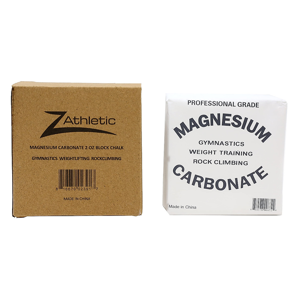 Z ATHLETIC Chalk Block (2oz) for Gymnastics, Weightlifting, Rock Climbing, Bouldering (Single Count)