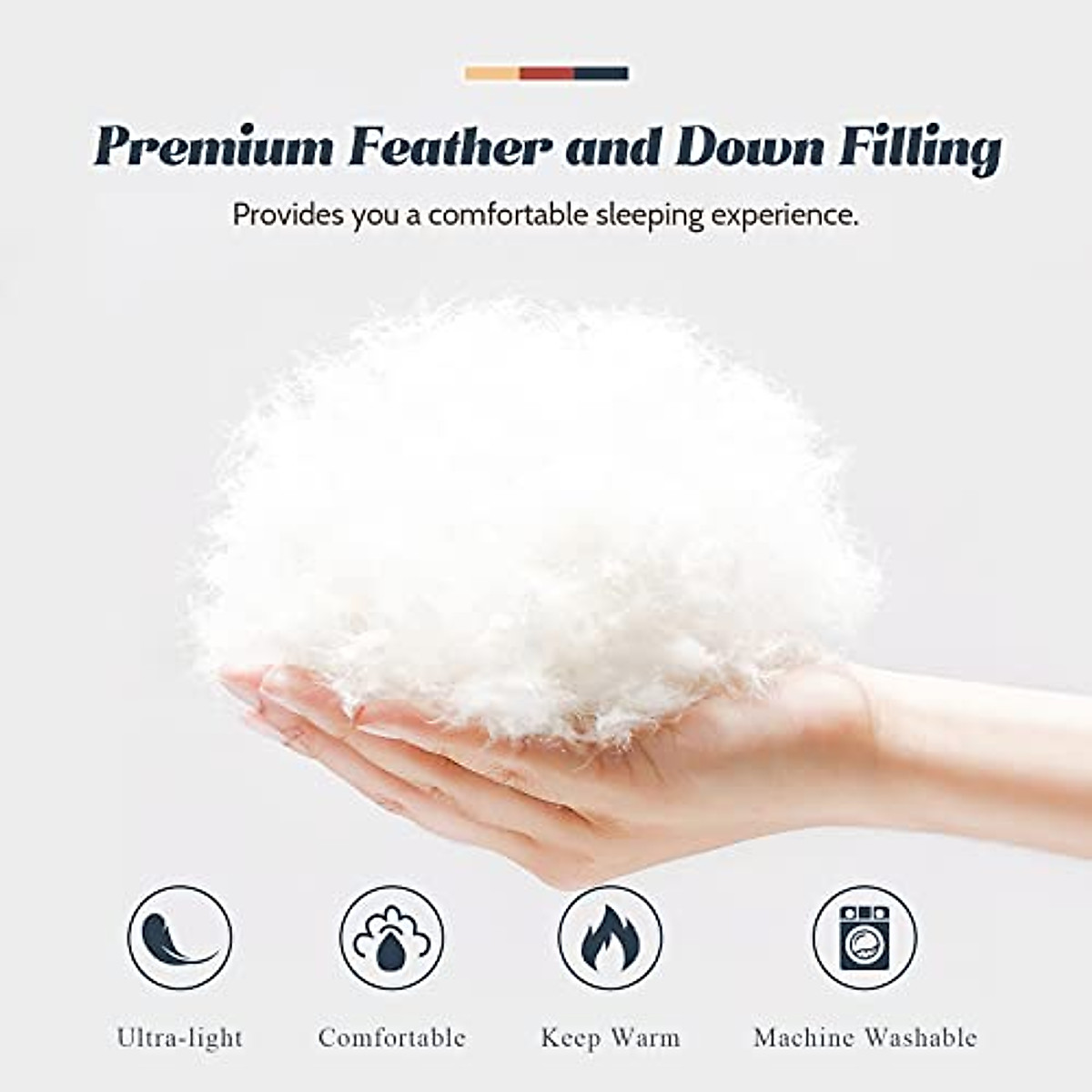 WhatsBedding California King Feather Down Comforter, White Lightweight Comforter, Luxurious Hotel Collection Bed Blanket Comforter,100% Cotton Cover Duvet Insert - Cal-King 104x96 Inch