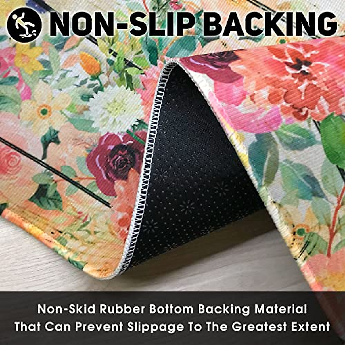 Cow Print Rugs for Kitchen Floor, Farmhouse Kitchen Mats Cushioned Anti Fatigue 2 Piece Set, Memory Foam Kitchen Mat Set of 2 and Kitchen Runner Rug Washable for Home Kitchen Decor 17"x30"+17"x47"