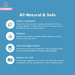 Snuggle Puppy Puppy Bites Gut Health Supplement - Dog Probiotics & Prebiotics for Gut Health - Pet Supplement and Supplies for Dog Health - Dog Digestive Health Support - 60 Soft Chews