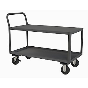 Durham 14 Gauge Steel Low Deck Service Cart, LDO-2448-2-2K-95, 2 Shelves, 2000 lbs Capacity, Overall Dim: WxDxH (in.) 24-1/4 x 51 x 38-3/4