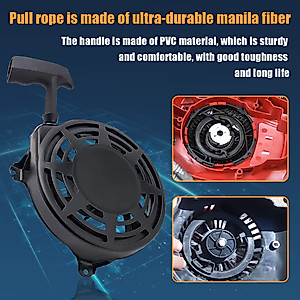 Earlyred 497680 Recoil Pull Start Compatible with BS Starter Assembly 6.75 Motor Oregon 31-068 Rotary 12368 Black Lawn Mower Parts