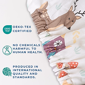 Bebek Ozel Fitted Crib Sheets,0 Organic Cotton Sheets for Standard Crib and Toddler Mattresses, (Pack of 1)(28"x52") Turkish Cotton Baby Crib Sheets Neutral(NO Pillow Cover)(Nature Green)