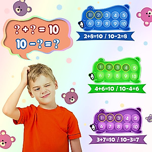 Torlam Ten Frames Math Games Board for Kids, Math Manipulatives for Homeschool Kindergarten Preschool Classroom Teacher Special Educational Learning Activities