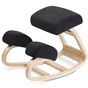 Luxton Ergonomic Kneeling Chair with Extra Padding - Posture Support Comfortable Office Desk Chair - Angled Rocking Stool & Balancing Seat - Natural Relief for Neck or Back Pain