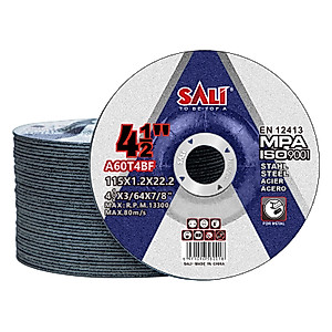 SALI 40 Pack Cut Off Wheel 4.5 Inch General Purpose Metal Depressed Center Cutting Wheel for 4.5" Grinders- Cutting Disc Aggressive Cutting 4.5" x 3/64" x 7/8" Operating Up to RPM 13300 and 80 M/S