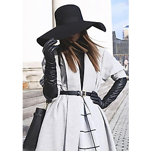 DooWay Long Leather Gloves Women Black Touchscreen Elbow Length Gloves 20 inches Winter Warm Opera Gloves Evening Costume Cosplay