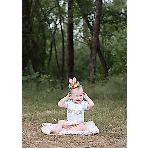 Bump and Beyond Designs Baby-Girls First Birthday Outfit Girls One Year Old Birthday Shirt White, 12-18 Months, Short Sleeve