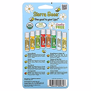 Organic Lip Balms Combo Pack, 8 Pack, 0.15 oz (4.25 g) Each, Sierra Bees