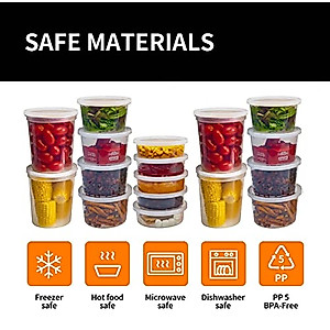 Tokuyo [24 Sets - 8 oz.] Plastic Deli Food Storage Containers With Airtight Lids Use for Microwave,Freezer,Dishwasher-Safe,BPA Free,Leakproof,Recyclable