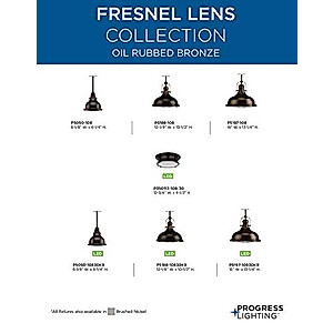 Progress Lighting P5188-108 Fresnel Lens Pendants, Bronze