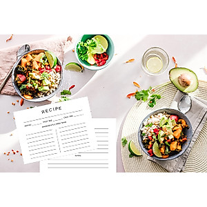 75 Count Recipe Cards 4x6inch Double Sided Thick Card Stock Fit with Recipe Binder Recipe Box Modern Minimal Design