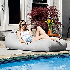 Jaxx Arlo Outdoor Bean Bag Sun Lounger | Pool Patio Chaise Recliner |, Granite