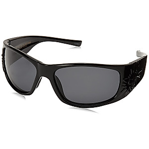 Black Flys Sonic 2 Floating Polarized Shield Sunglasses, Shiny Black, 65 mm
