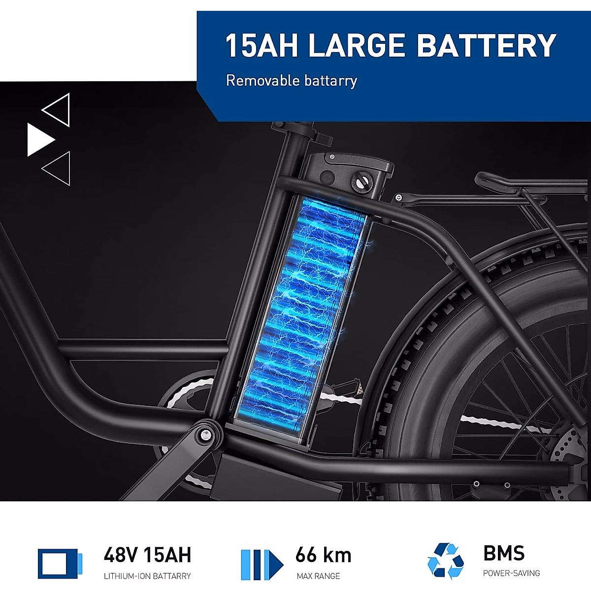 Hiboy EX6 Electric Bike for Adults, 20" 4.0 Fat Tire E Bike 500W Brushless Motor, 48V 15AH Removable Battery Ebike Up to 25 MPH, Shimano 7 Speed with Electric Horn