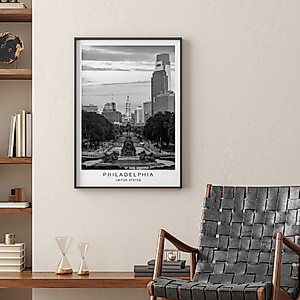 Dear Mapper Philadelphia United States View Abstract Road Modern Map Art Minimalist Painting Black and White Canvas Line Art Print Poster Art Line Paintings Home Decor (Set of 3 Unframed) (12x16inch)