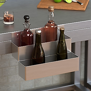 Krollen Industrial Stainless Steel Double Tier Speed Rail, Liquor Rack, Speed Rack, Bottle Holder - 15 Inch