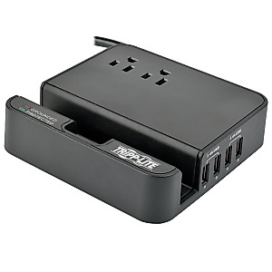 Tripplite Protect It! Two-Outlet Portable Surge Suppressor, 6 Ft, 1080 Joules, Black Trptlp26usbb