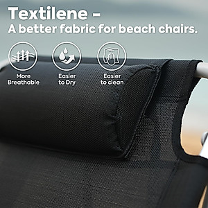 ICECO Backpacking Beach Chairs for Adults, 5 Positions Reclining Beach Chair, Heavy Duty Folding Beach Chairs, Portable Lay Flat Outdoor Chair with Cup Holder for Beach, Camping, Lawn, 350lb Capacity