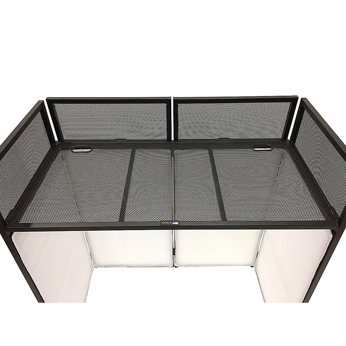 DJ Event Facade White/Black Scrim Metal Frame Booth + 20" x 40" Flat Table Top Includes Both White and Black Panels + Carrying Cases!