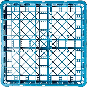 Carlisle FoodService Products RG2514 OptiClean 25 Compartment Glass Rack, 3.5" Compartments, Blue (Pack of 6)