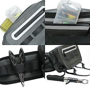 Sarcia Waterproof Waist Bag - Fly Fishing Fanny Pack with Rod Holder and Airtight Zipper, Ideal for Kayaking, Outdoor Sports, Camping and Hiking