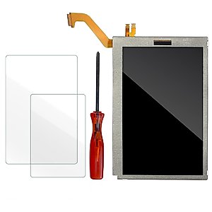 Gorliskl Replacement Top Upper LCD Screen Display for Nintendo 3DS (Top/Upper)，With screen protector.