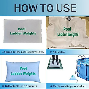 2PCS Pool Weights for Ladders, Pool Step Weights for Above Ground Pools, Pool Stair Weights for Pool Steps with Sandless Design, Work with Above Ground and in-Ground Pool Steps