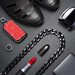 eing Car Key Case Leather Auto Smart Keychain Holder Metal Hook and Keyring Zipper Bag for Remote Key Fob, Bling Crystal Key Ring with Pouch Bag,Handbag Charms Purse Keychain for Women - (5Pack,Red)