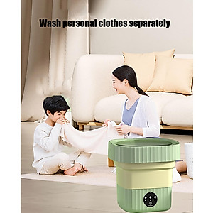 Portable Washing Machine, Foldable Mini Washing Machine, Small Washing Machine for Underwear, Baby Clothes, or Small Items, Suitable for Apartments, Dormitories, Camping, Travel (6 Liters),Green