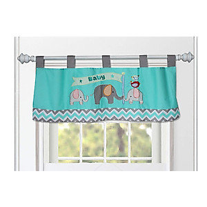 BabyFad Elephant Turquoise Chevron 9 Piece Baby Crib Bedding Set 100% Cotton