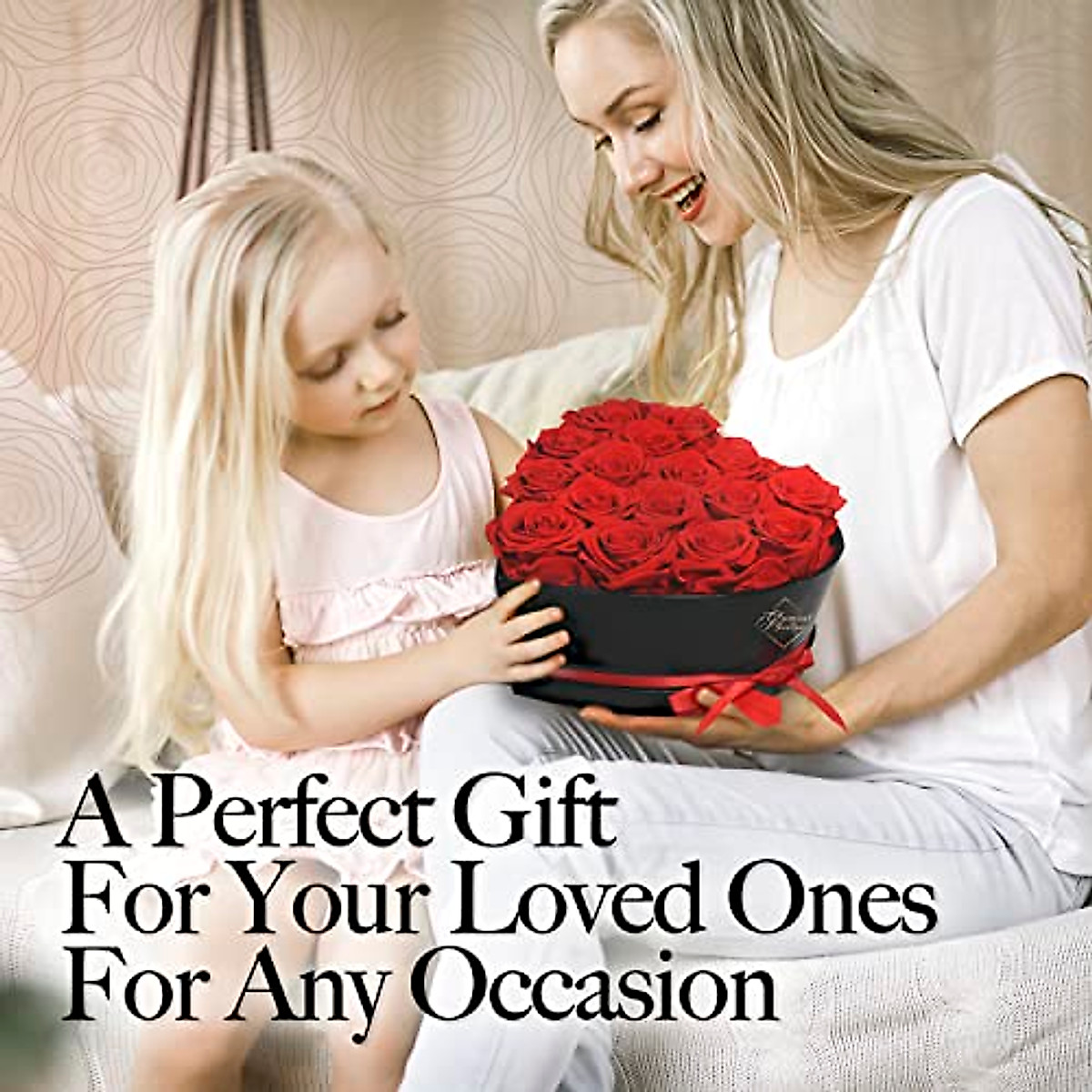 GLAMOUR BOUTIQUE 16-Piece Forever Flowers Heart Shape Box - Preserved Roses, Immortal Roses That Last A Year - Eternal Rose Preserved Flowers for Delivery Prime Mothers Day & Valentines Day - Red