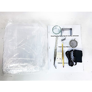 HFBTE Solids Densimeter Electronic Solid Density Meter Digital Density Meter Gravity Balance Gravimeter for Measuring Plastic Rubber,Etc Precision 0.005g Accuracy 0.001g/cm3 Maximum Weight 300g