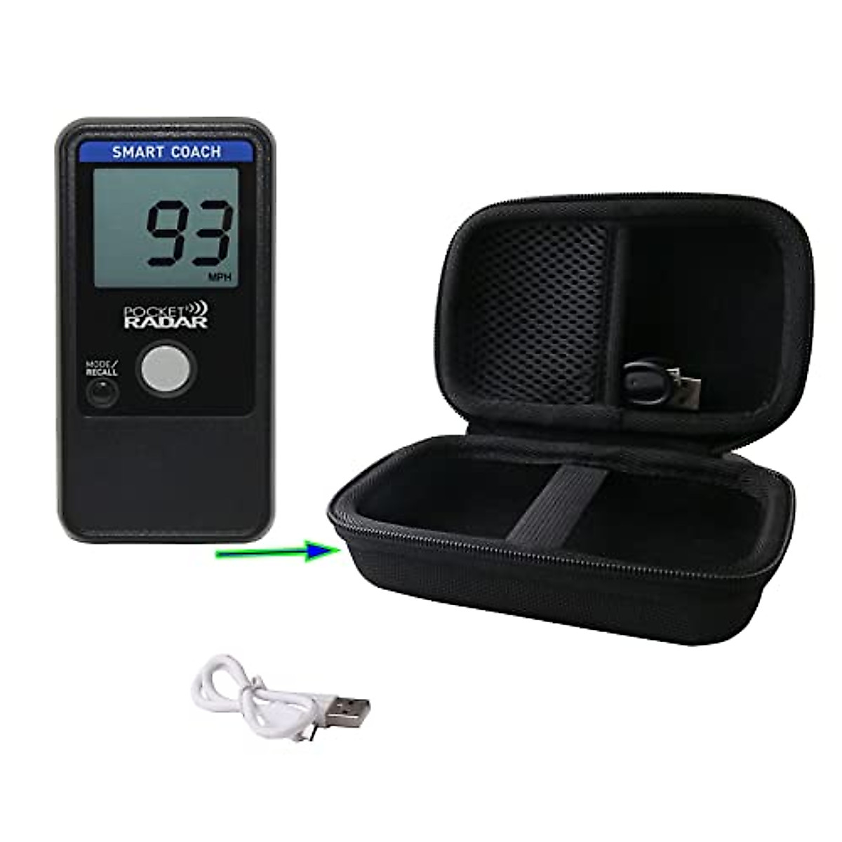 WERJIA Hard Carrying Case Compatible with Pocket Radar Smart Coach,Pocket Radar Ball Coach, Pocket Radar App,mesh Pocket for Cable and Wrist Strap