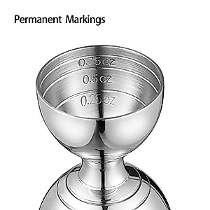 Etens Jigger for Bartending | Bar Cocktail Measuring Jigger 2 oz 1 oz | Shot Measure Jigger with Measurements Inside | Double Chaser Bell Jiggers | Drink Measure Alcohol | Bartender Tools